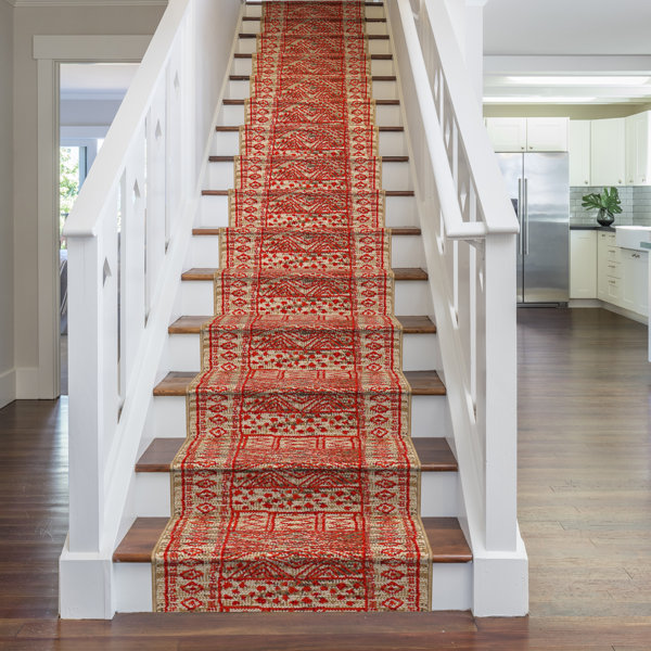 Bloomsbury Market Bansil Tufted Taupe/Red Stair Runner & Reviews ...