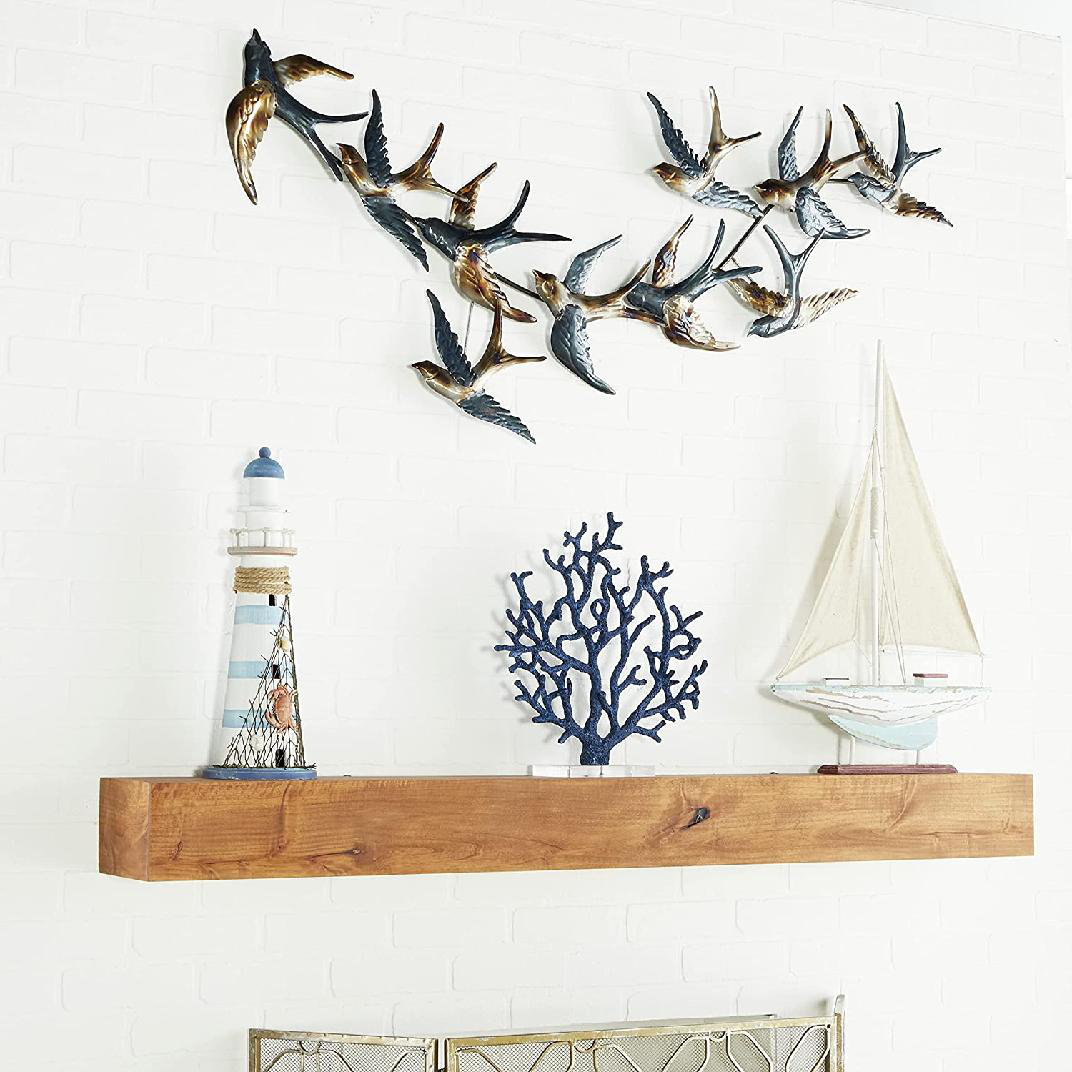 zhiwumaoyi Metal Bird Flying Flock Wall Décor | Wayfair