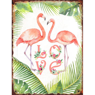 Bay Isle Home Flamingo Metal Sign Wall Décor & Reviews | Wayfair
