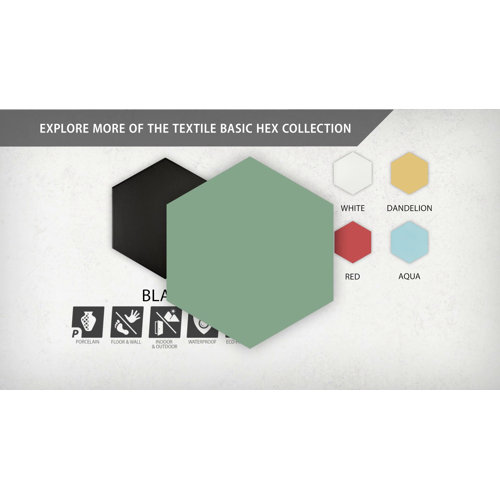 Merola Tile Textile Hex 9" x 10" Porcelain Wall & Floor Tile & Reviews ...