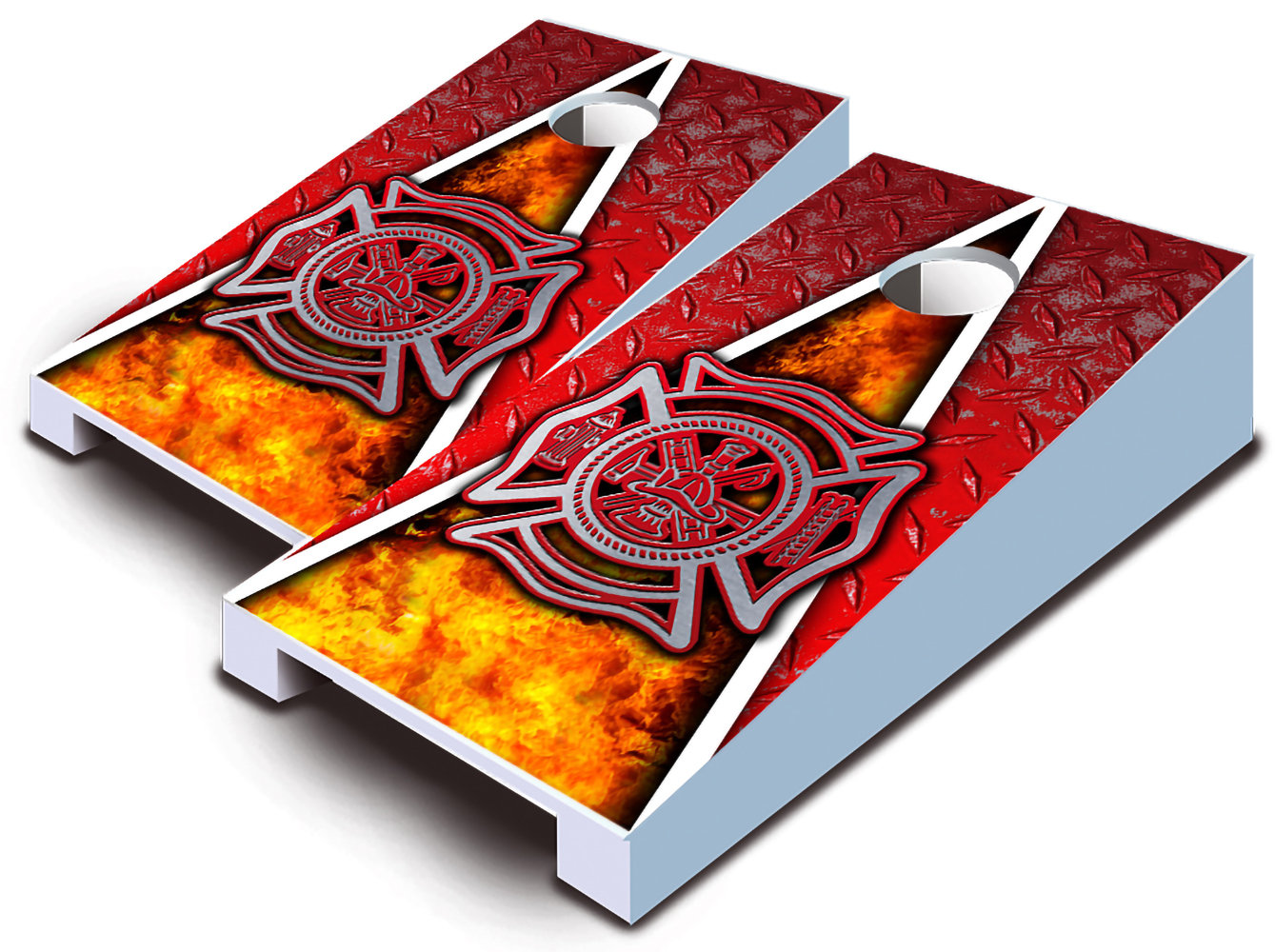 AJJCornhole 10 Piece Fire Fighter Tabletop Cornhole Set with Bags | Wayfair