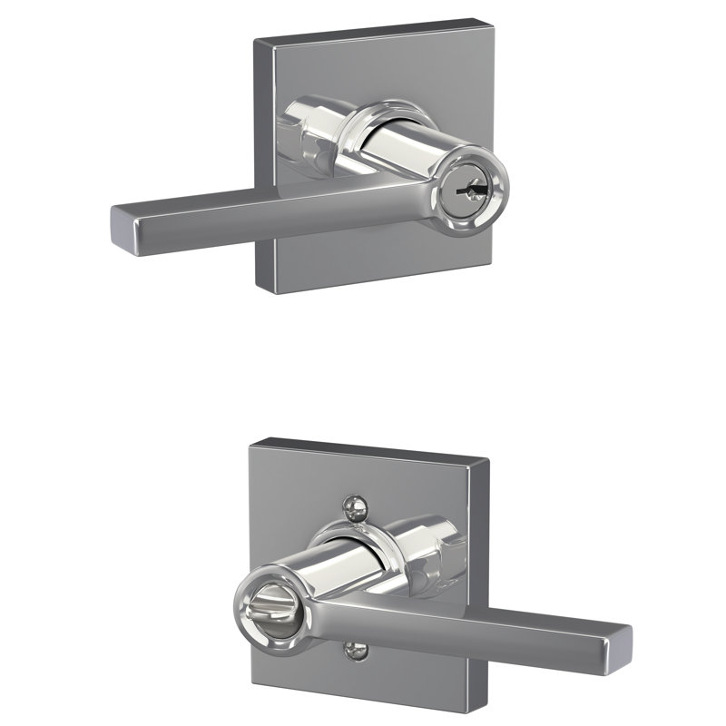 Schlage Latitude Keyed Entry Lever with Collins Trim & Reviews | Wayfair