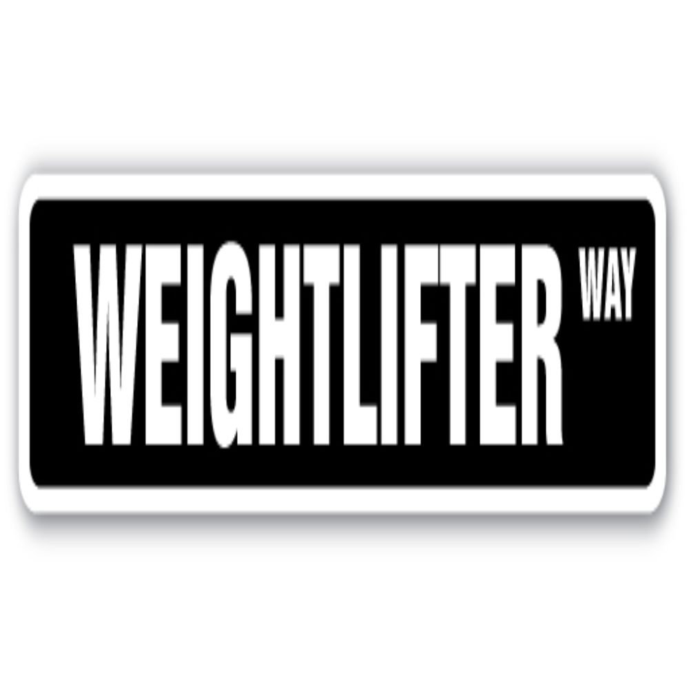 SignMission Weightlifter Street Sign Exercise Bulk Muscle Training ...