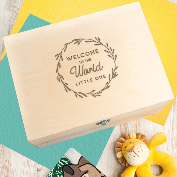 Maturi Bagley Wooden Baby Keepsake Memory Box | Wayfair.co.uk