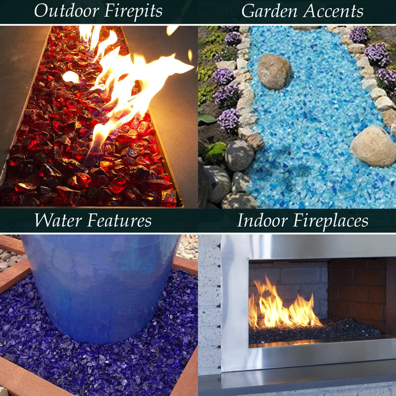 Margo Garden Products Dragon Glass Landscape Fire Pit Glass & Reviews ...