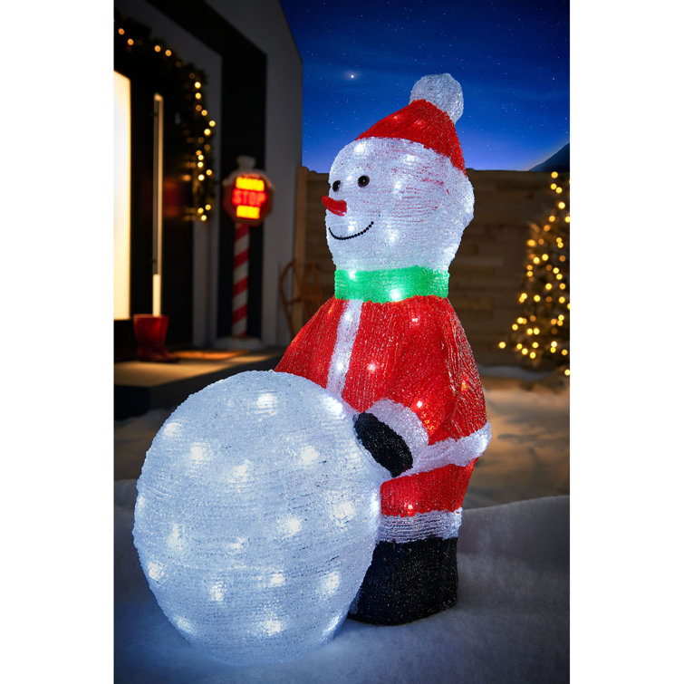 The Seasonal Aisle Acrylic Snowman with Snowball Figurine | Wayfair.co.uk