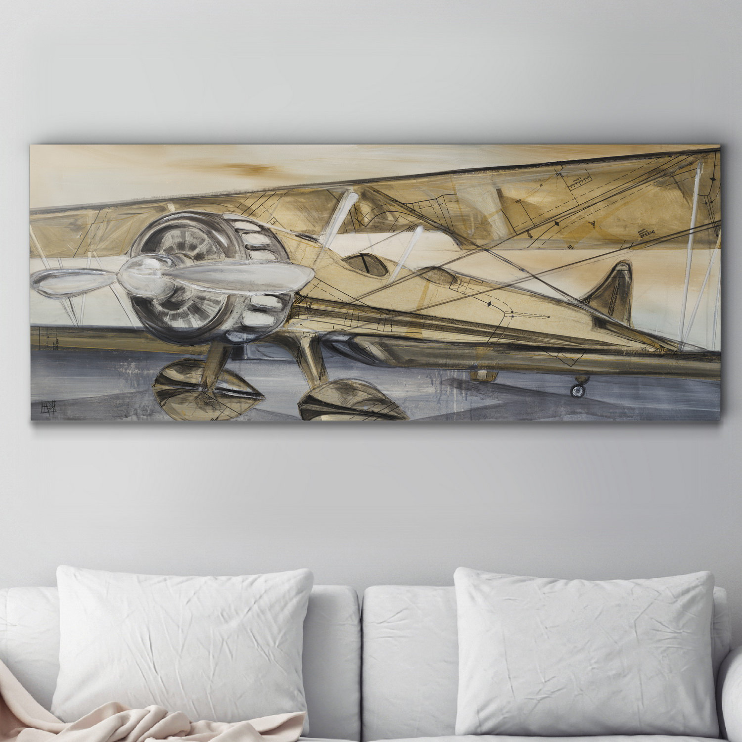 Williston Forge Biplane - Wrapped Canvas Print | Wayfair
