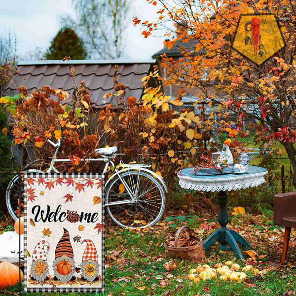 Arlmont & Co. Fall Garden Flag Autumn Garden Flags 12 X 18 Inch Double ...