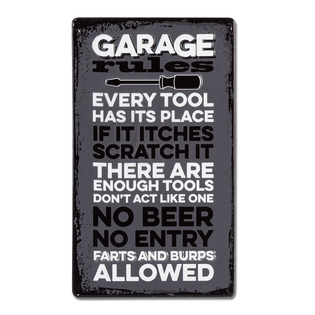 Trinx Damitra Garage Rules Wall Sign | Wayfair