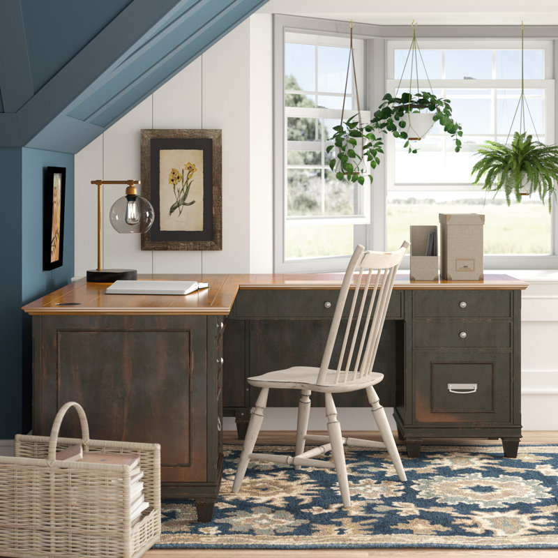 Django Solid Wood L-Shape Executive Desk & Reviews | Birch Lane