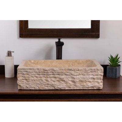 Laguna Marble Rustic Stone Rectangular Vessel Bathroom Sink & Reviews ...