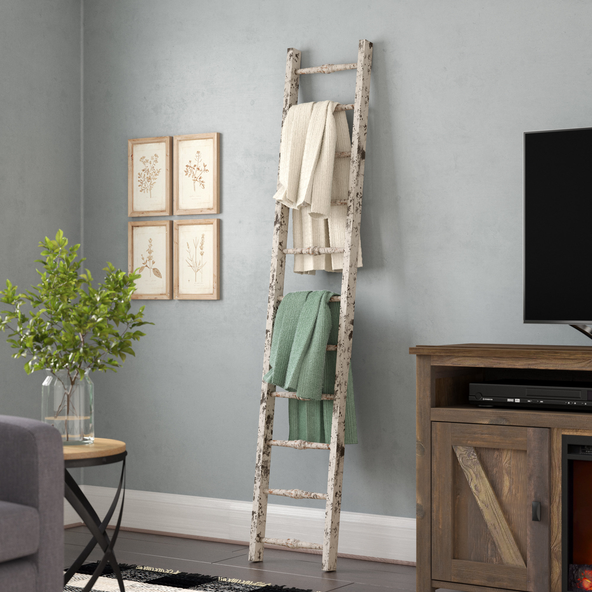 Bungalow Rose 69'' Tall Solid Wood Blanket Ladder & Reviews | Wayfair