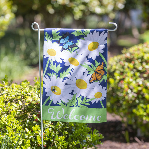 Arlmont & Co. Daisy Garden Garden Suede Flag | Wayfair