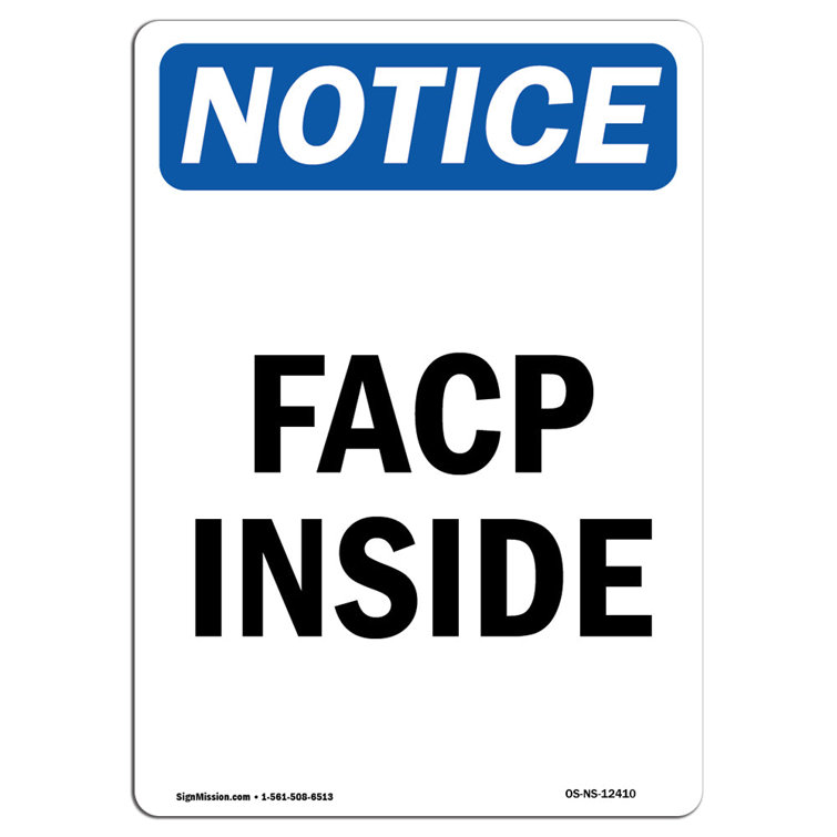 SignMission FACP Inside Sign | Wayfair