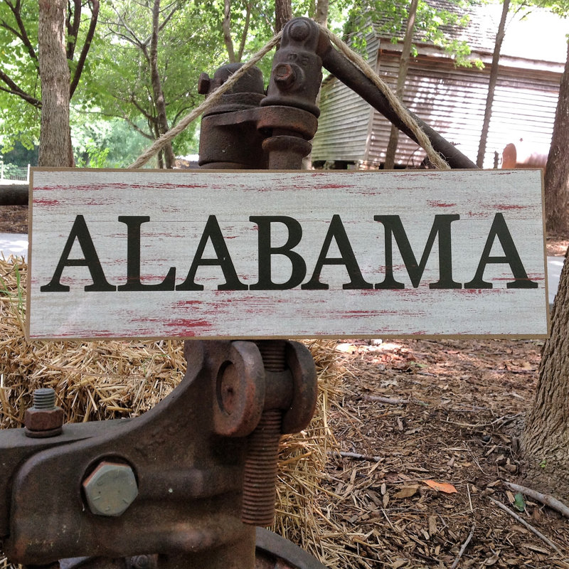 August Grove® Cottage Farm Sign Alabama Wall Décor | Wayfair