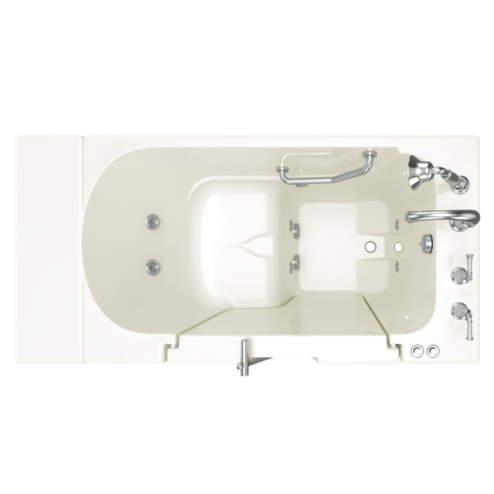 American Standard 52'' x 30'' Walk-In Whirlpool Fiberglass Bathtub with ...