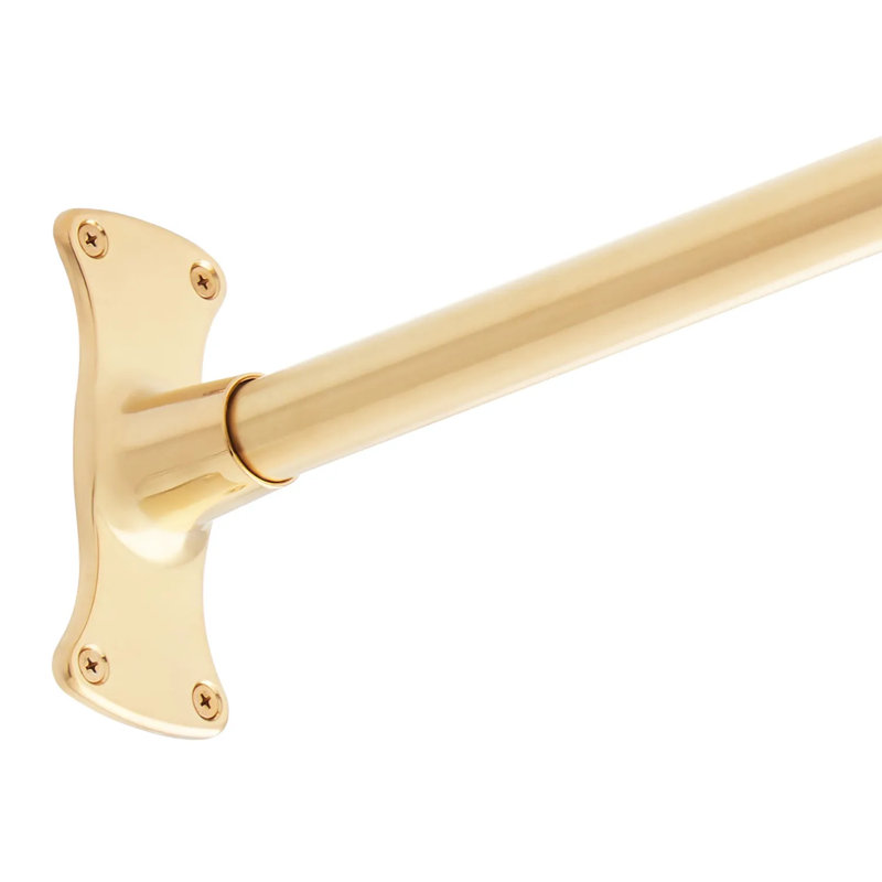 Signature Hardware 60" Brass Straight Shower Curtain Rod & Reviews ...