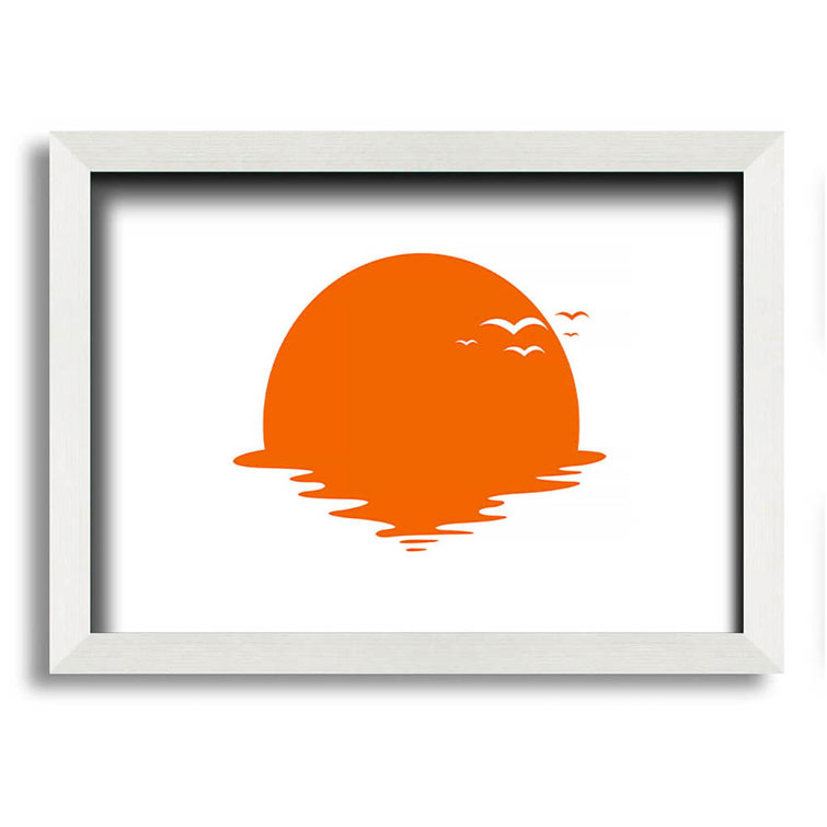 Ophelia & Co. Uday Birds In The Orange Sun - Single Picture Frame Art ...