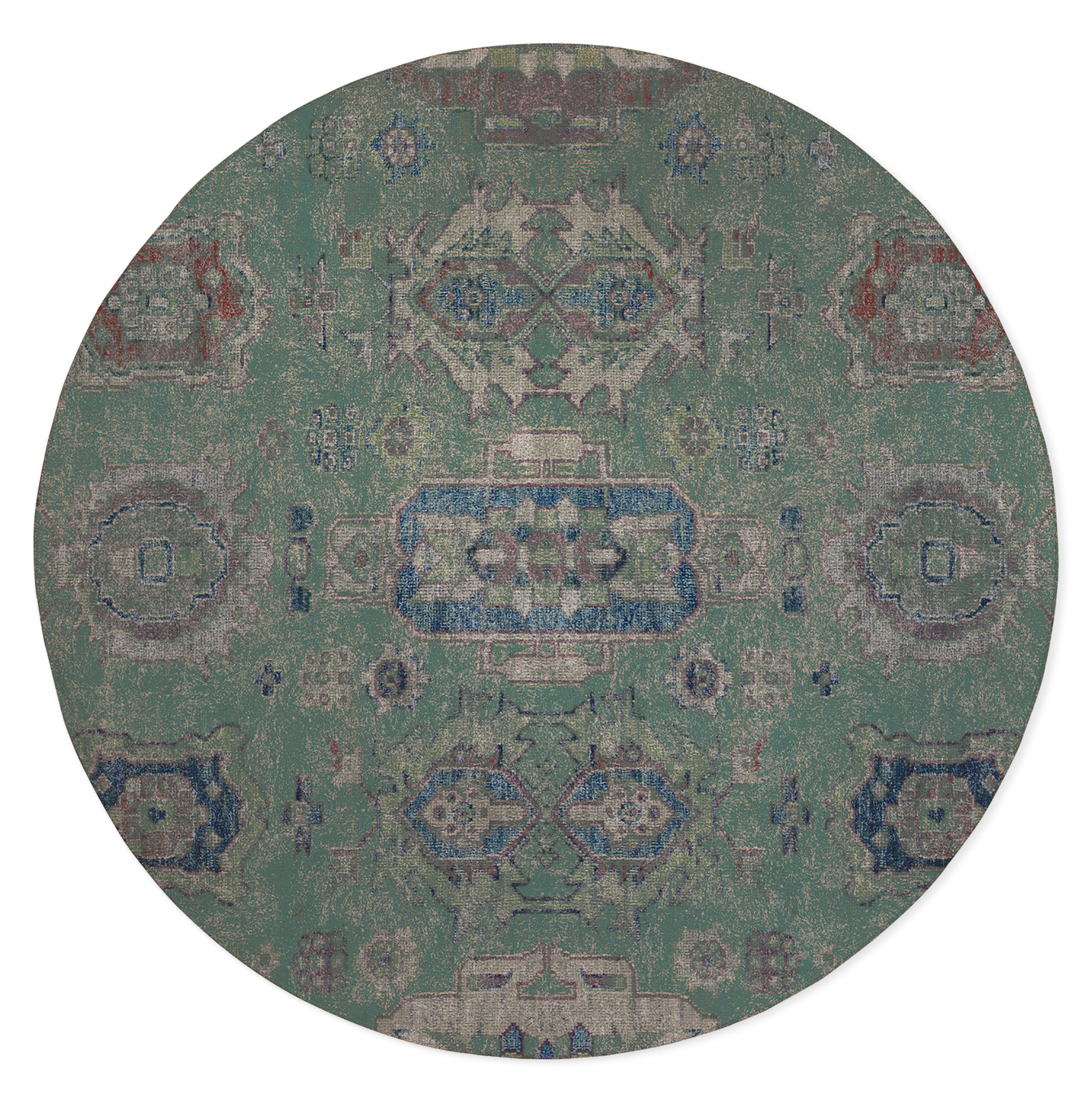 Bungalow Rose Dali Power Loom Green/Blue Indoor/Outdoor Rug | Wayfair