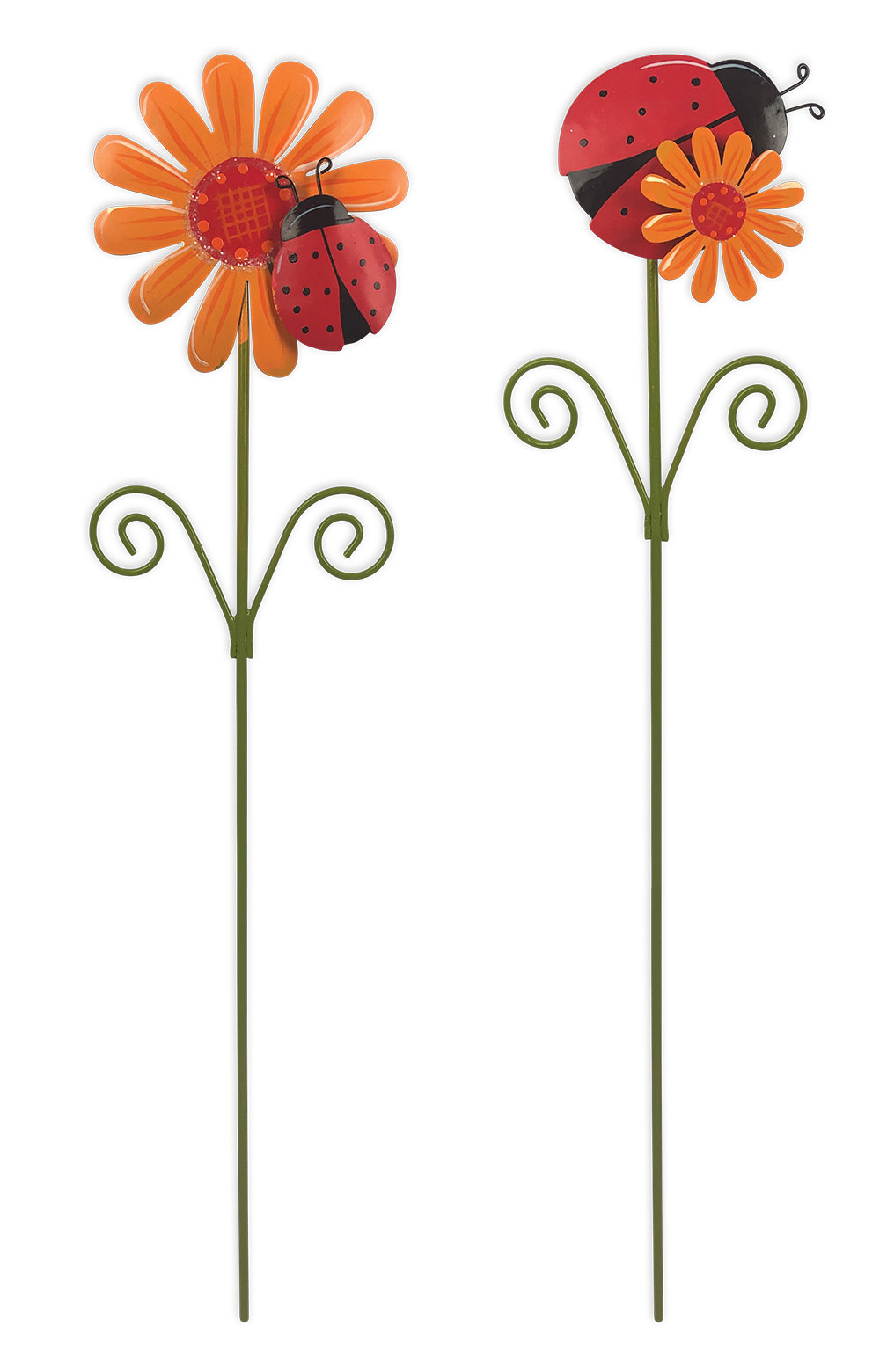 Rosalind Wheeler Albus Ladybug Plant Pick 2 Piece Garden Stake Set ...