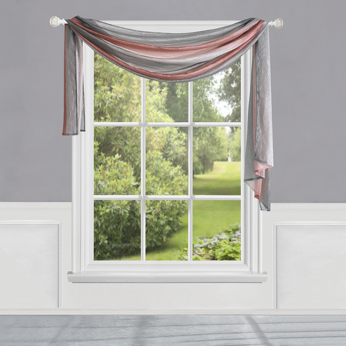 Canora Grey Dule Polyester Semi-Sheer Window Scarf Panel & Reviews ...