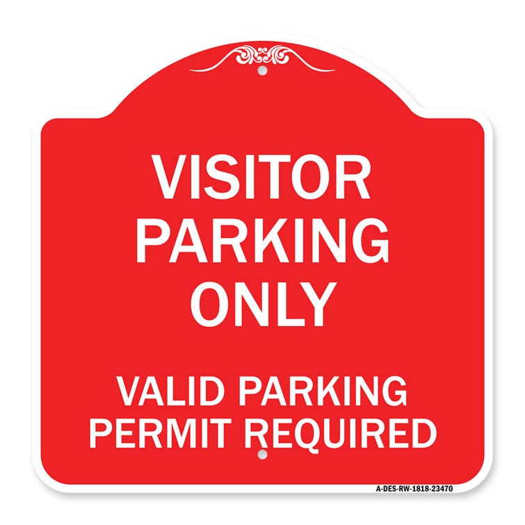 Signmission Designer Series Sign - Parking Area Sign Visitors Parking ...