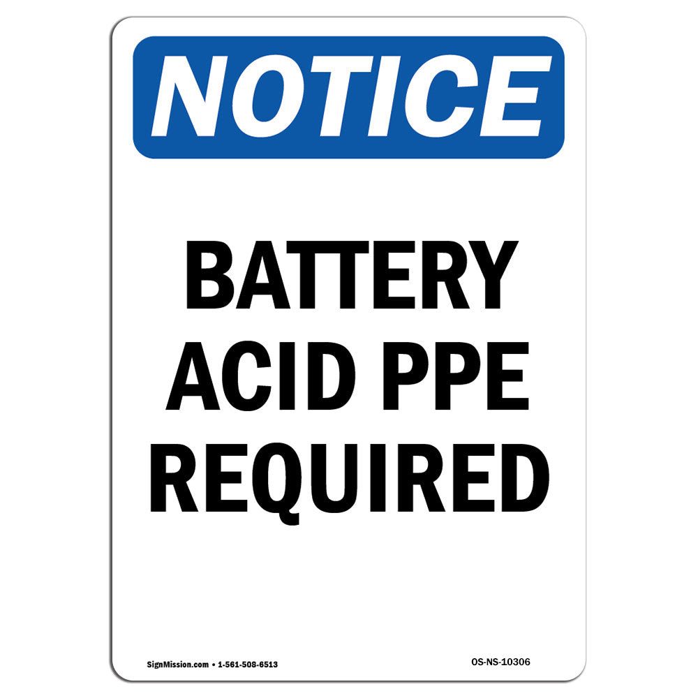 SignMission Battery Acid PPE Required Sign | Wayfair