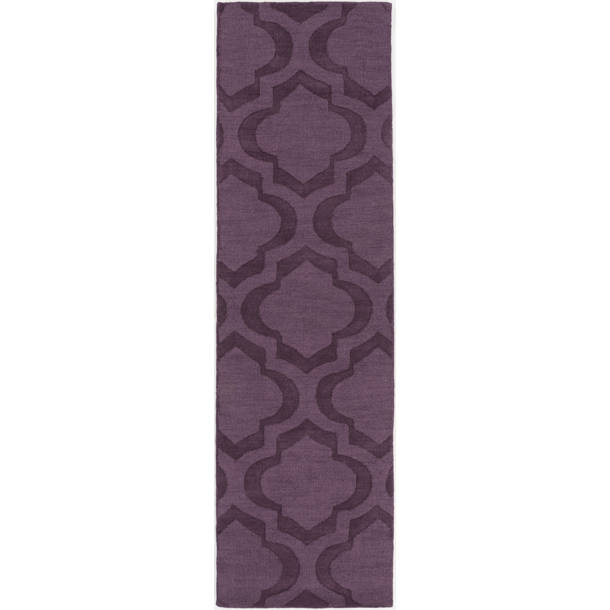 Wrought Studio Zora Handmade Hand Loomed Wool Taupe/Lavender Rug ...
