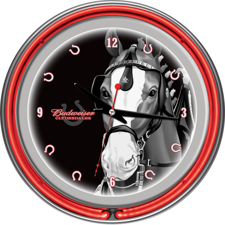 Trademark Global Budweiser Clydesdale Neon 14.5" Wall Clock | Wayfair