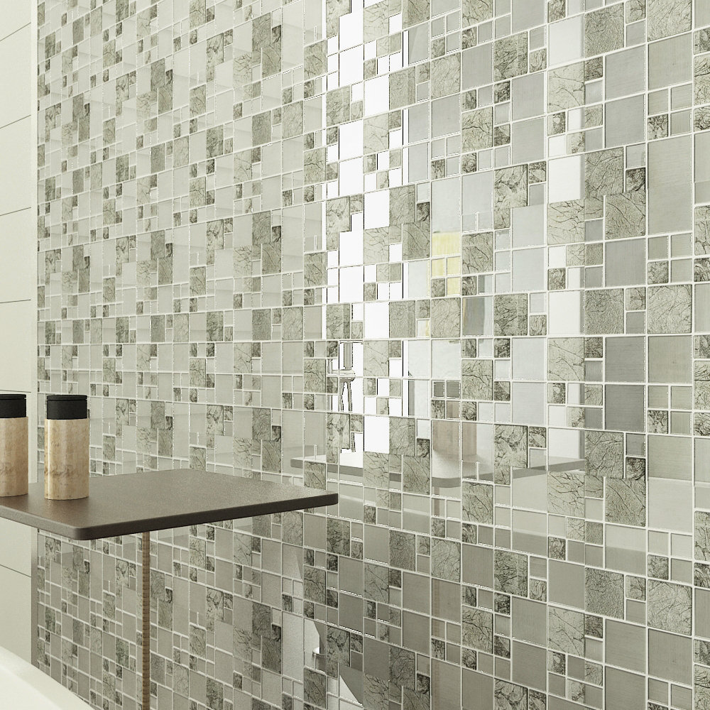 Bloom Stone 2" x 2" Natural Stone/ Glass Versailles Mosaic Wall Tile ...