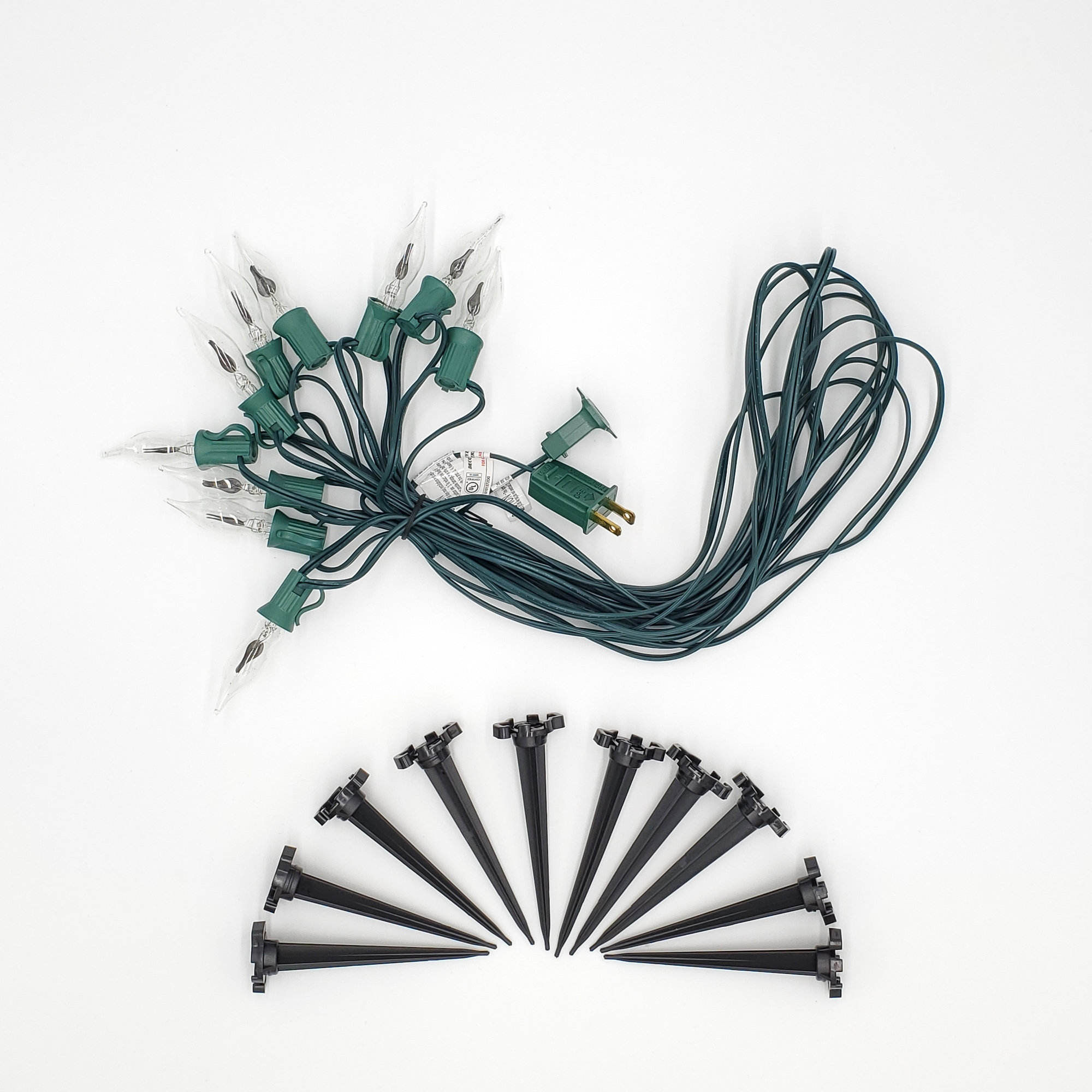 LumaBase Electric Pathway Lights with 10 Flickering Orange Bulbs ...