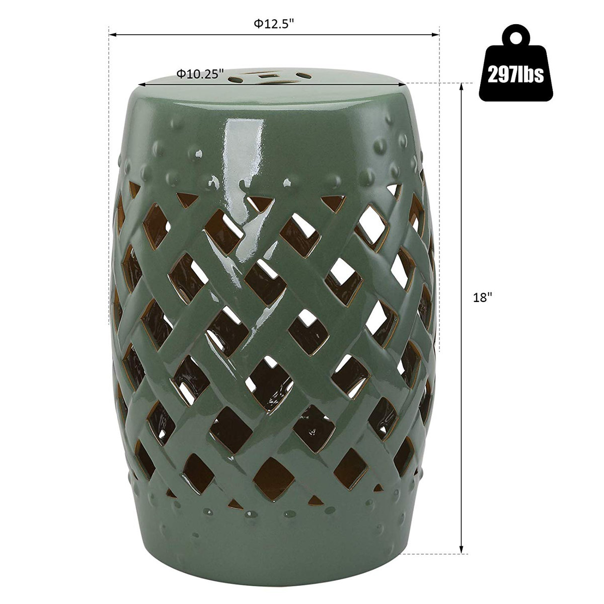 August Grove® Tillia 18'' Tall Semi-Porcelain Garden Stool & Reviews ...