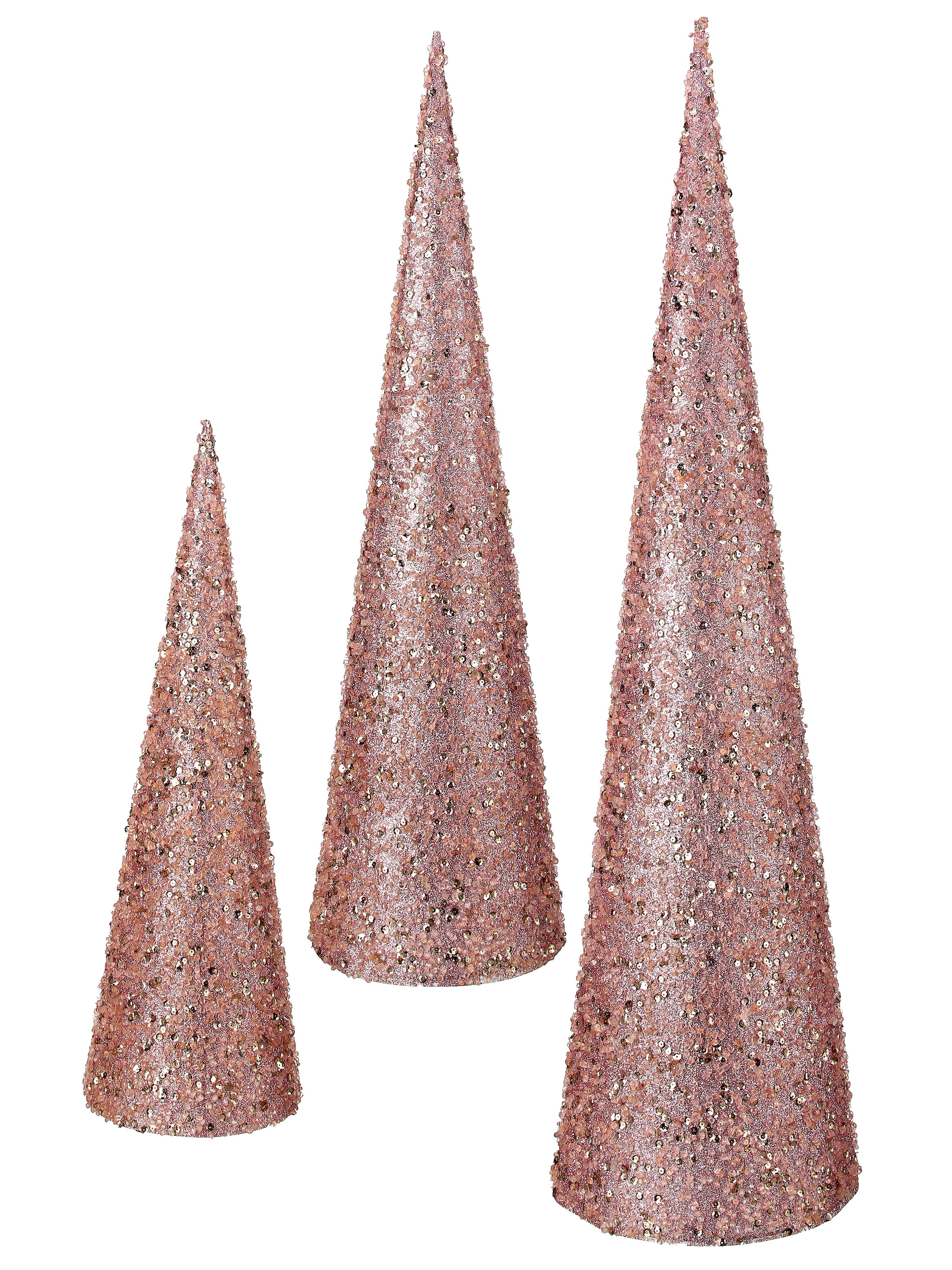 Regency International 3 Piece Sequin and Bead Cone Tree Set | Wayfair