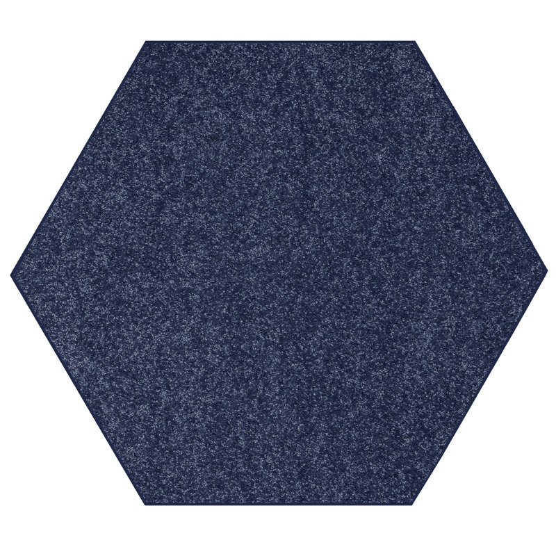 Ebern Designs Aayliah Octagon Braided Blue Area Rug | Wayfair
