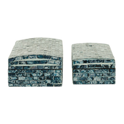 Dovecove Shell Mosaic Patterned Wood 2 Piece Decorative Box Set ...