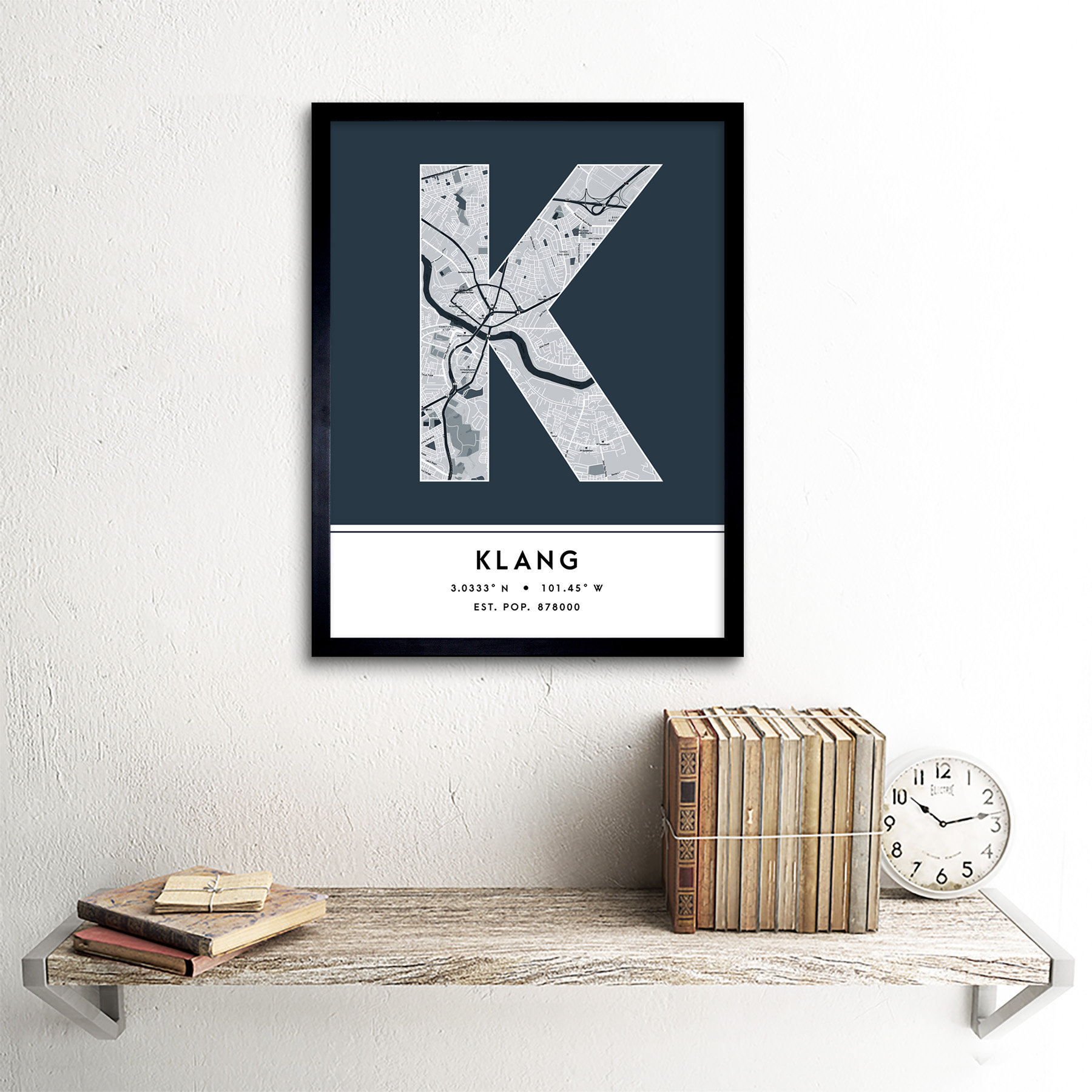 Wee Blue Coo Klang City Map Klang Malaysia City Map Navy - on | Wayfair ...