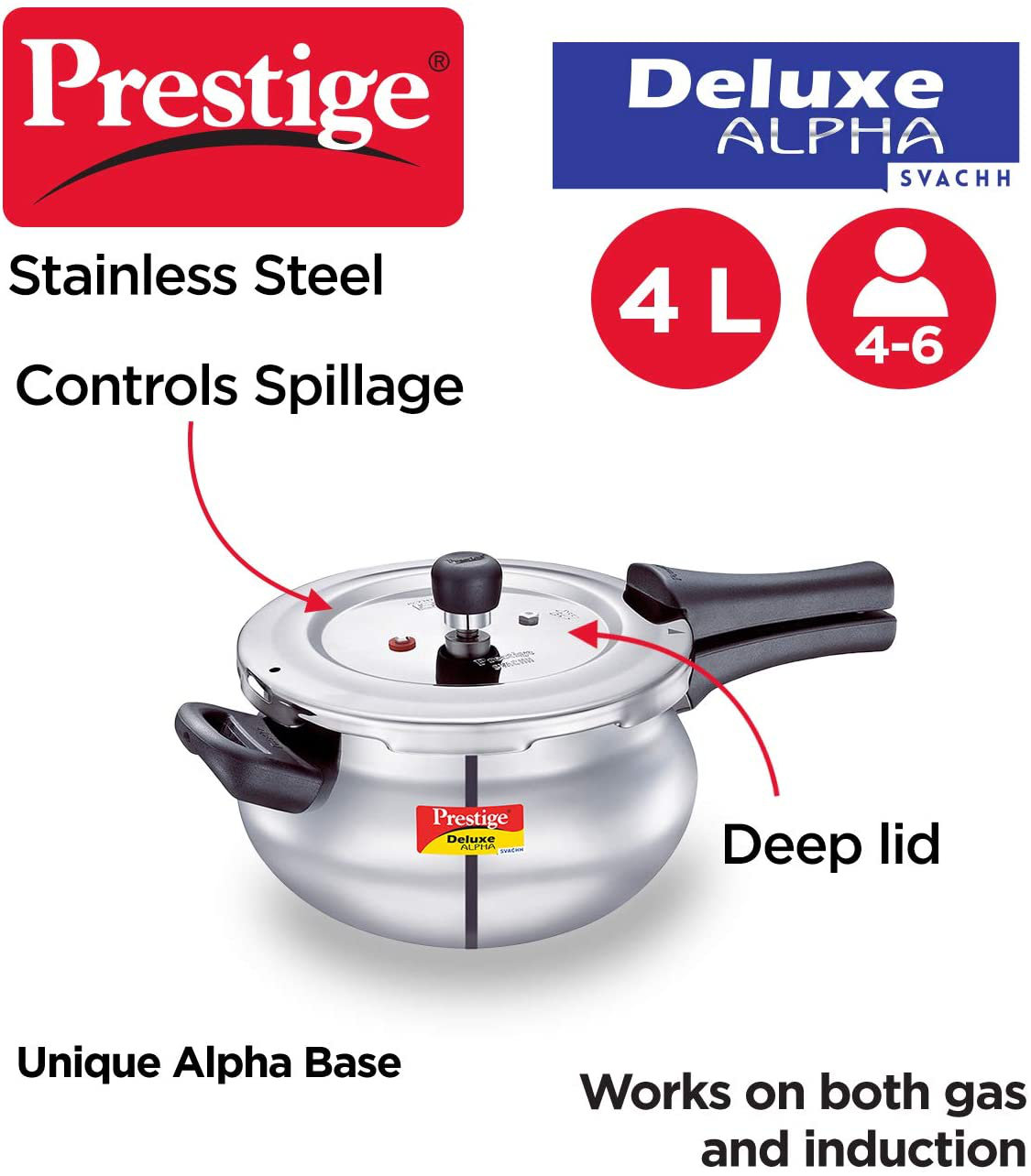 Prestige Cookers Deluxe Alpha Svachh 4.65 Qt. Pressure Cooker | Wayfair
