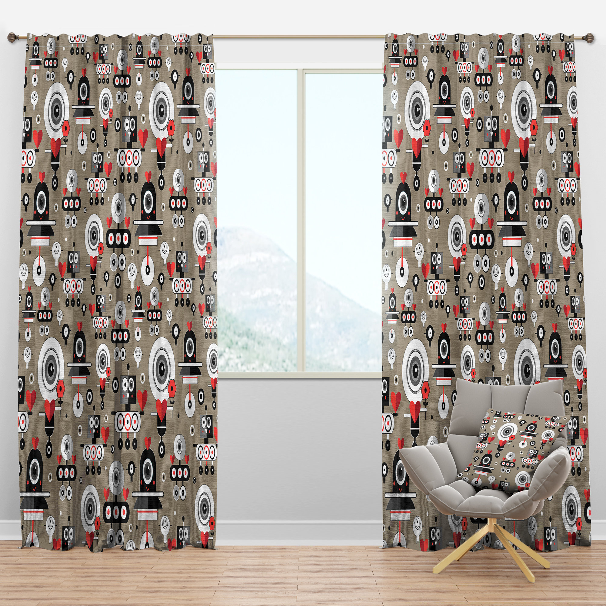 DesignArt Semi-Sheer Curtain Panel | Wayfair