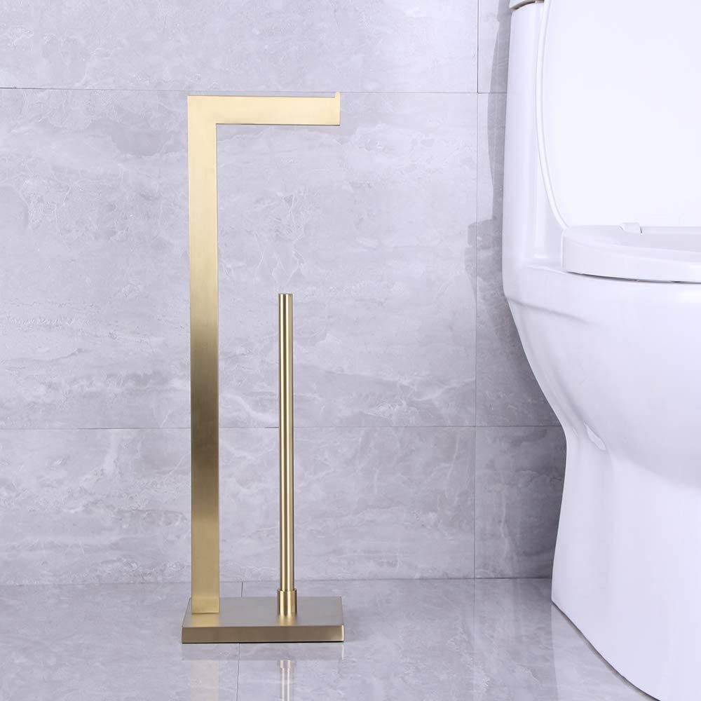 QIANXI Bathroom Free Standing Toilet Paper Holder with Reserve Function ...