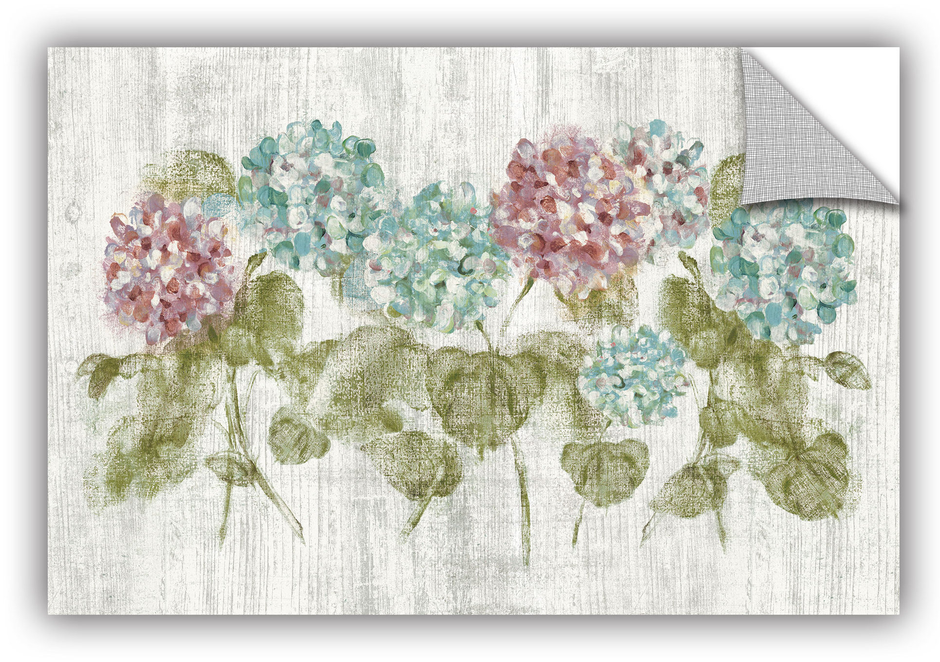 ArtWall Vibrant Row of Hydrangea Wall Decal | Wayfair