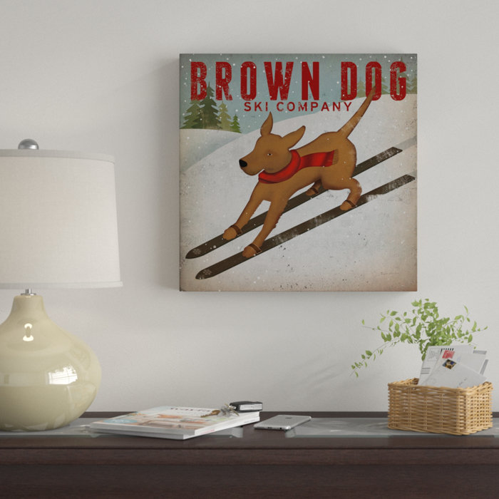 Winston Porter Brown Dog Ski Co by Ryan Fowler - Graphic Art on Canvas ...