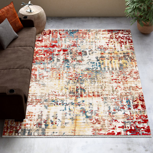 Trent Austin Design® Charest Abstract Cut Pile Area Rug in Red/Beige ...