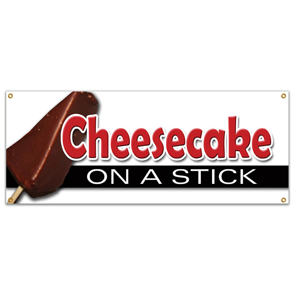 SignMission CHEESECAKE ON A STICK BANNER SIGN Frozen Cheese Cake Pop ...