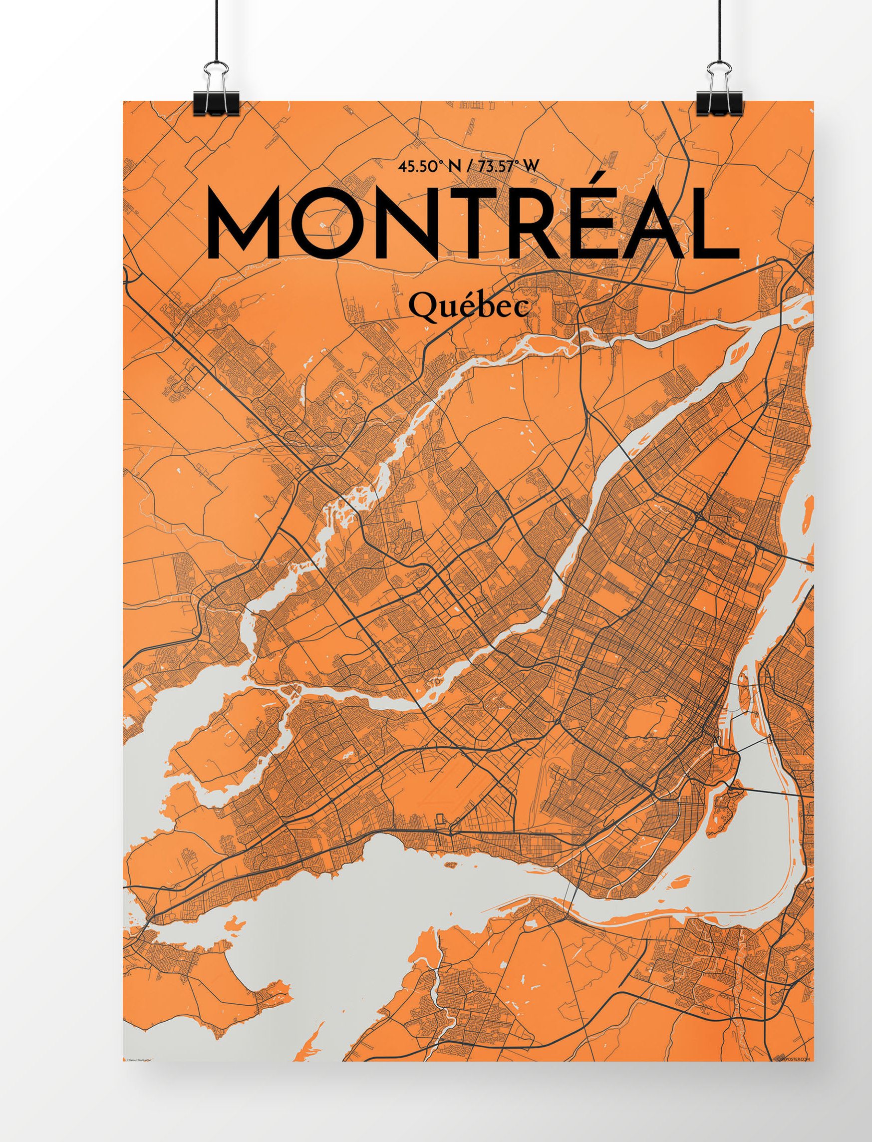 OurPoster.com Montreal City Map - Graphic Art | Wayfair