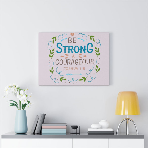 Blue Elephant Be Strong And Courageous Joshua 1:6 - Wrapped Canvas ...
