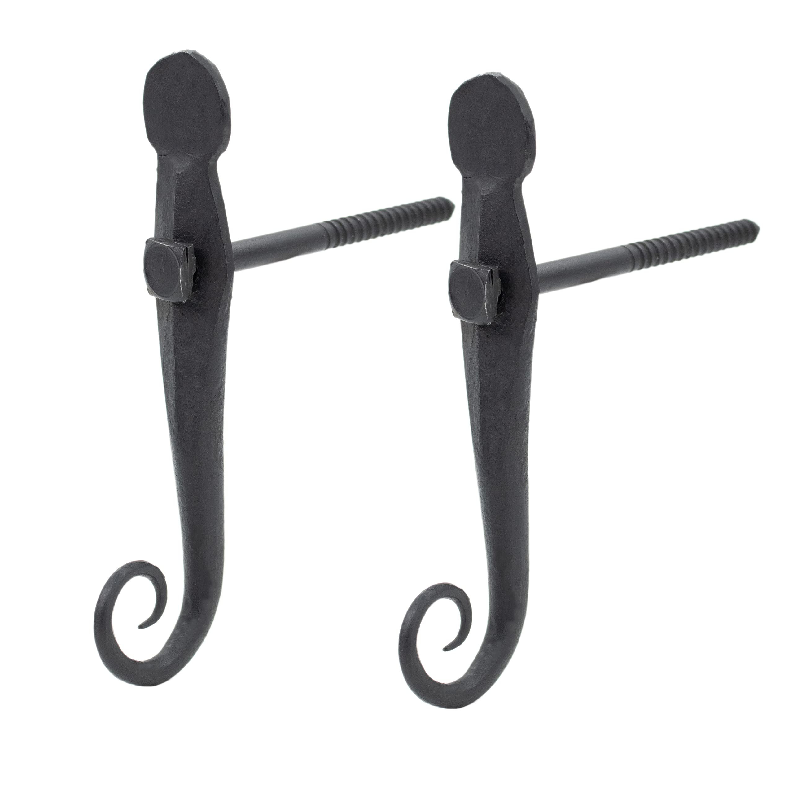 Mystic Colonial Hardware Black Shutter Dog Rat Tail Hand Forged Iron ...