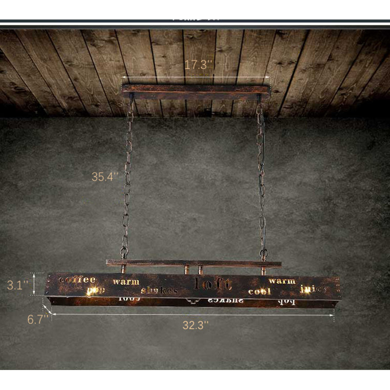 Williston Forge Rustic Metal Rectangle Pendant Light(2 Heads) | Wayfair