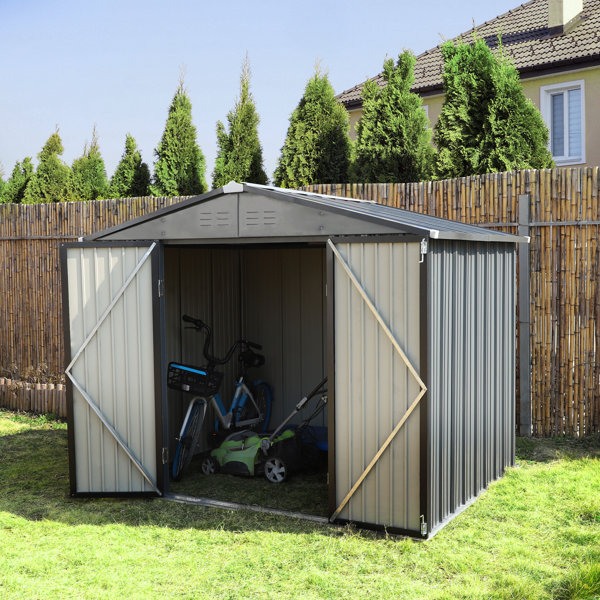 Veikous 8 ft. W x 12 ft. D Metal Storage Shed & Reviews | Wayfair