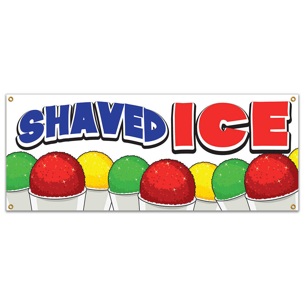 Signmission Shaved Ice Banner Concession Stand Food Truck Single Sided