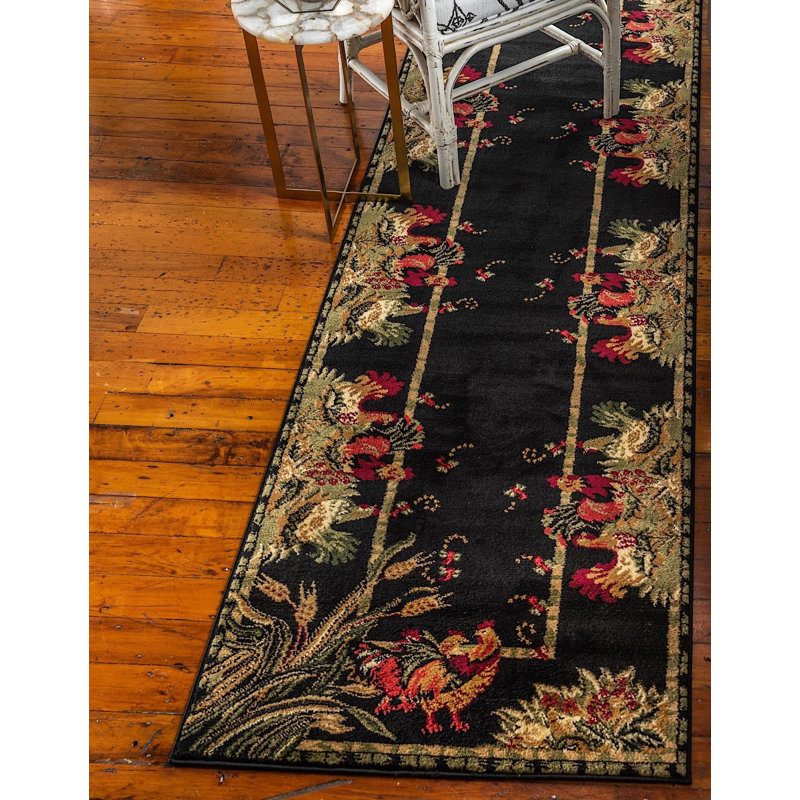 World Menagerie Capps Power Loom Performance Black Rug | Wayfair